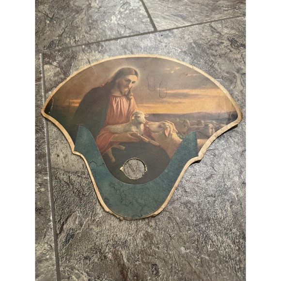 Holiday | Vintage Jesus Christ Religious Funeral Home Paper Fan ...
